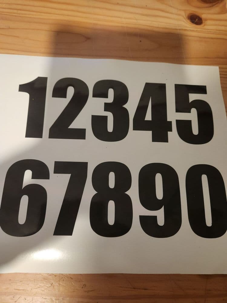 1" Race Numbers - Font Impact