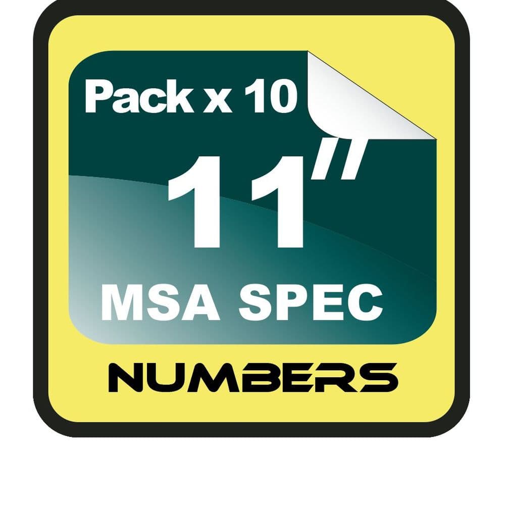 11" Race Numbers MSA SPEC - 10 pack