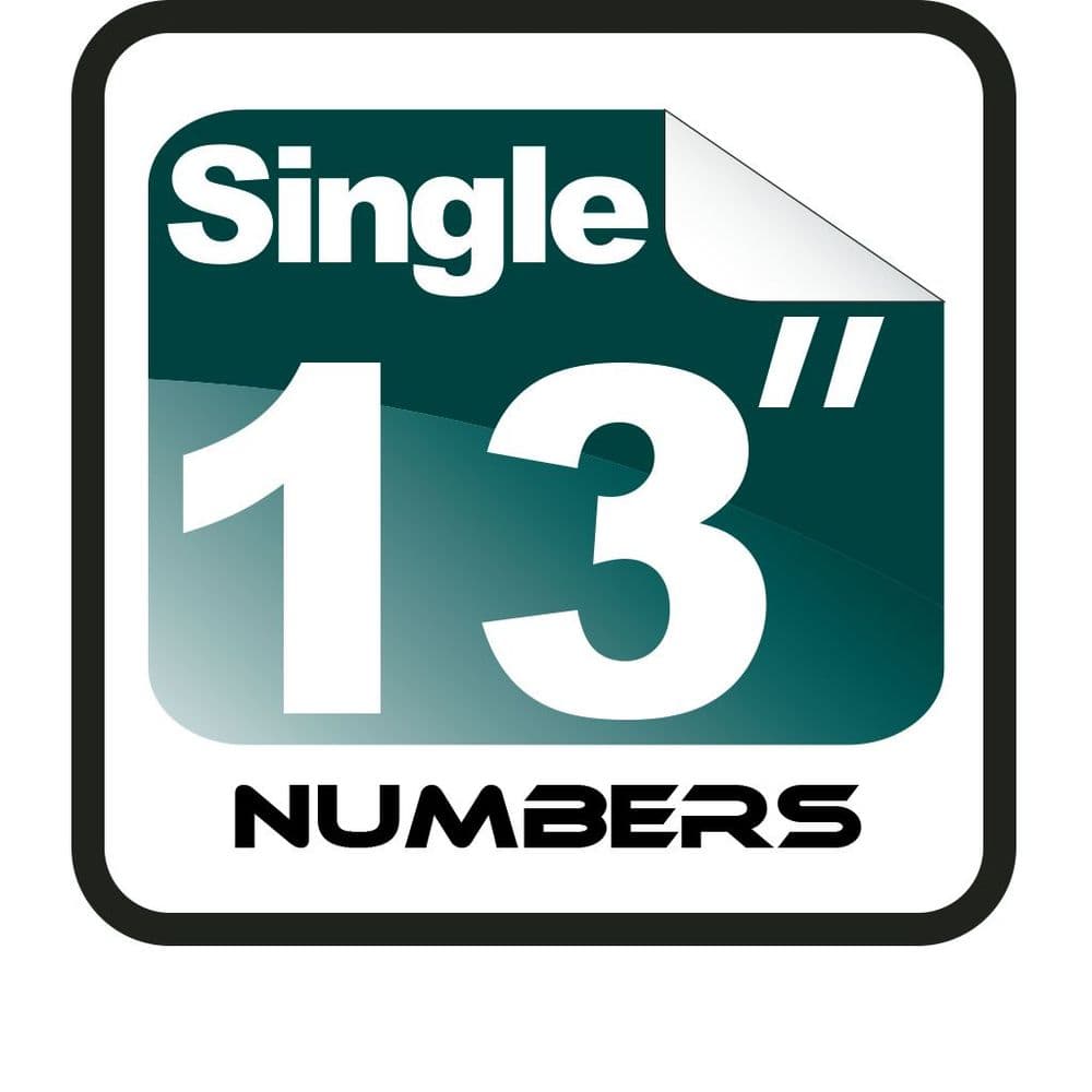 13" Race Numbers 1 to 10