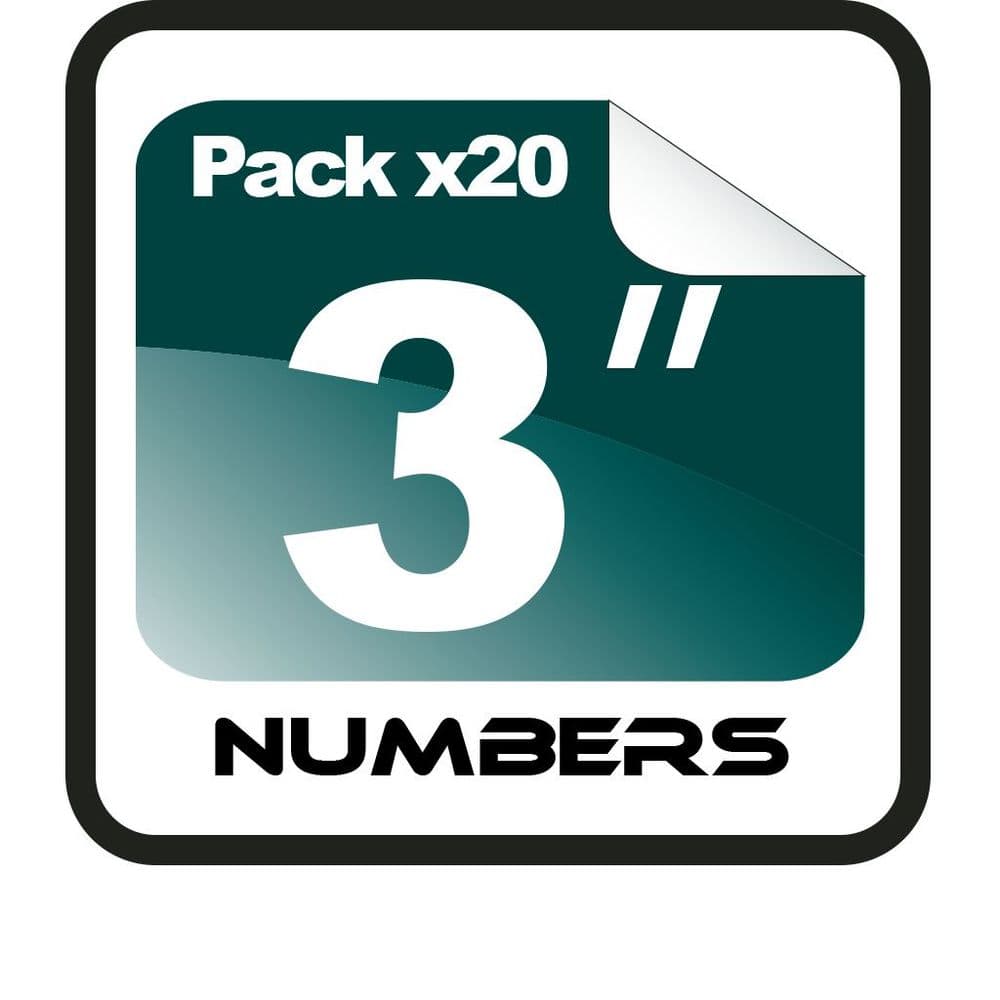 3" Race Numbers - 20 pack