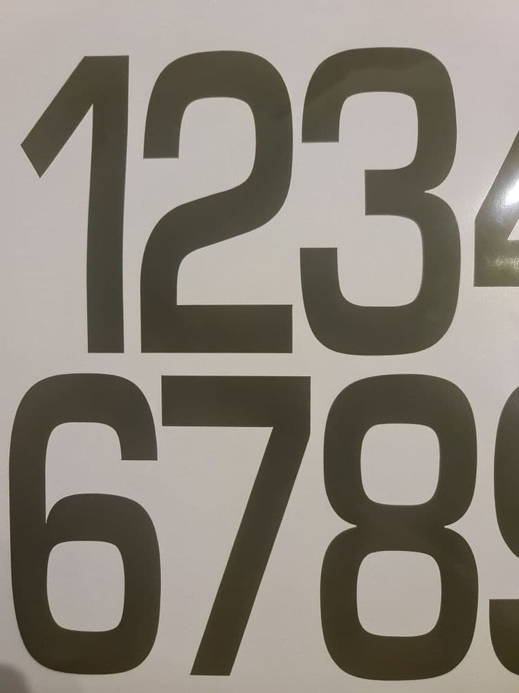 5" Race Numbers -Eurostile Font