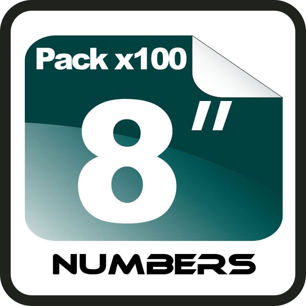 8" Race Numbers - 100 pack