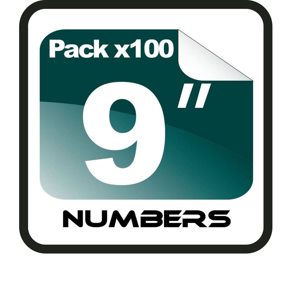 9" Race Numbers - 100 pack
