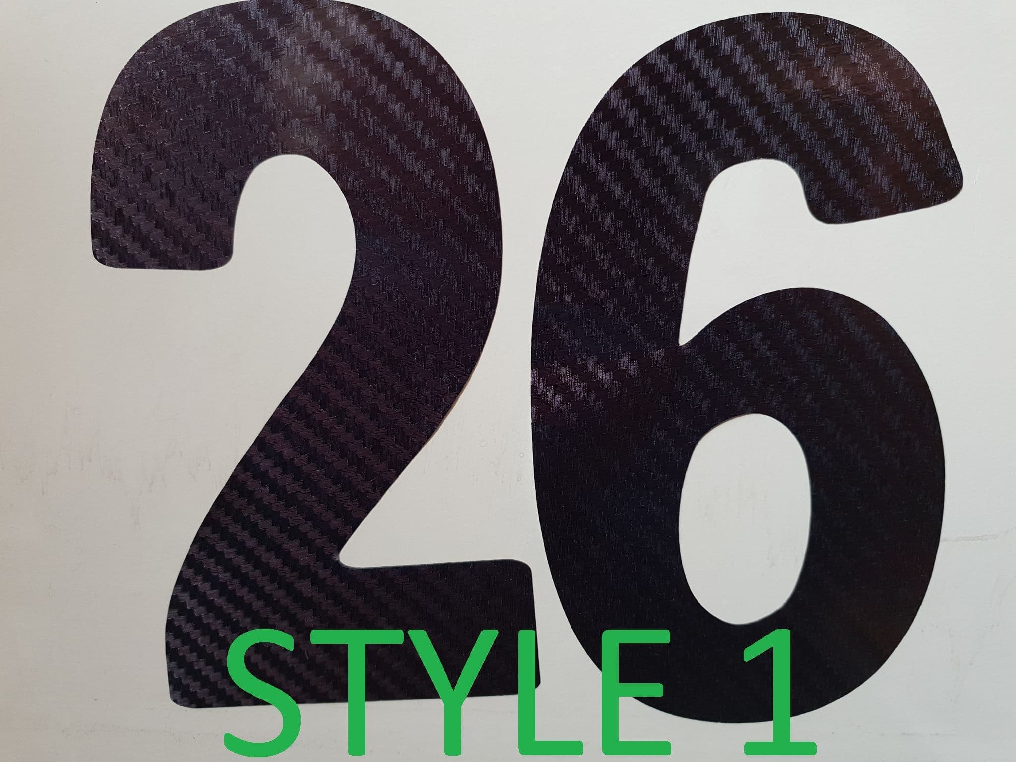 Carbon Fibre black 25mm Race Numbers 1 to 10