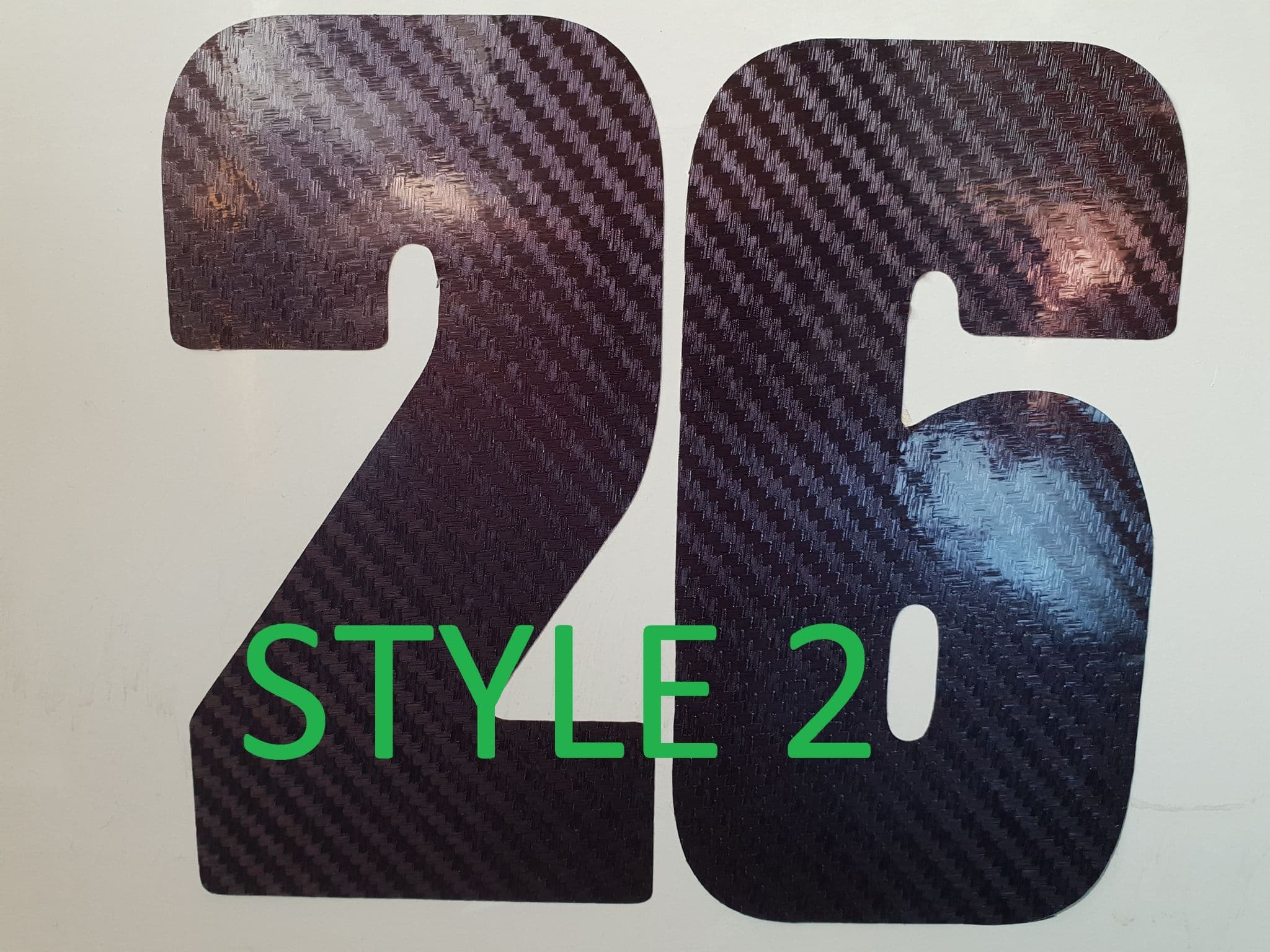 Carbon Fibre black 25mm Race Numbers 1 to 10