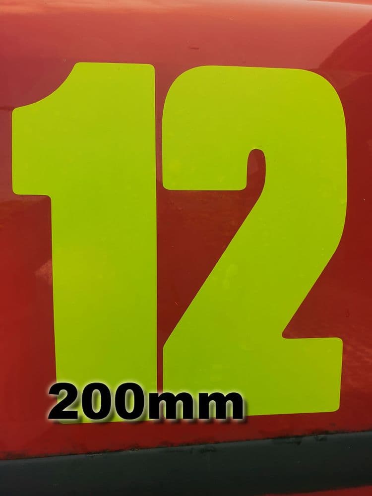 Fluorescent 20cm 200mm Race Numbers 1 to 10