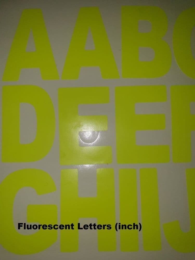 Fluorescent Letter inch Custom Size single