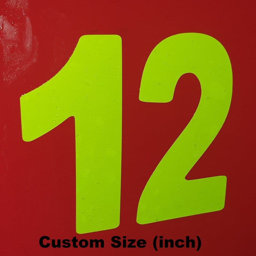 Fluorescent Race Number inch Custom Size