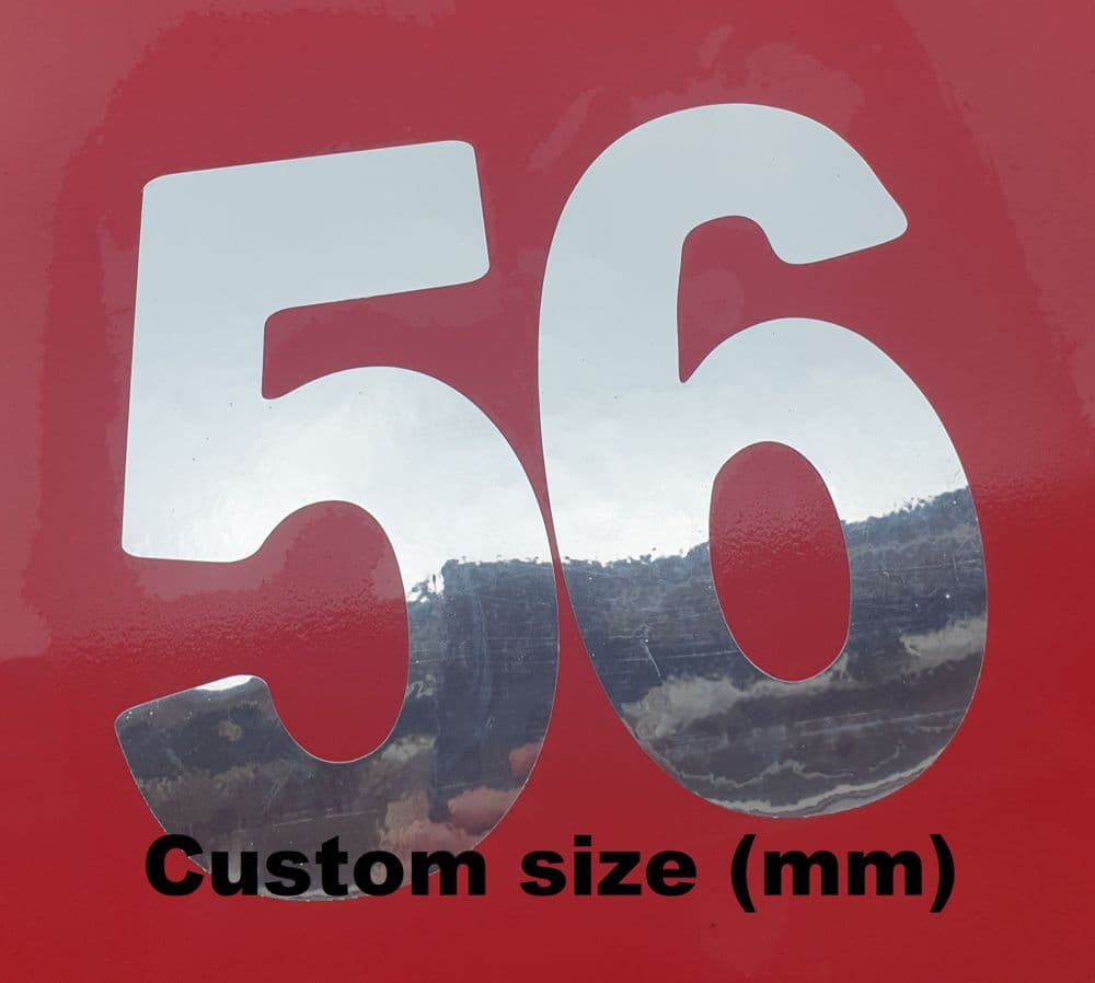 Custom Size Mirror Race Number (mm)