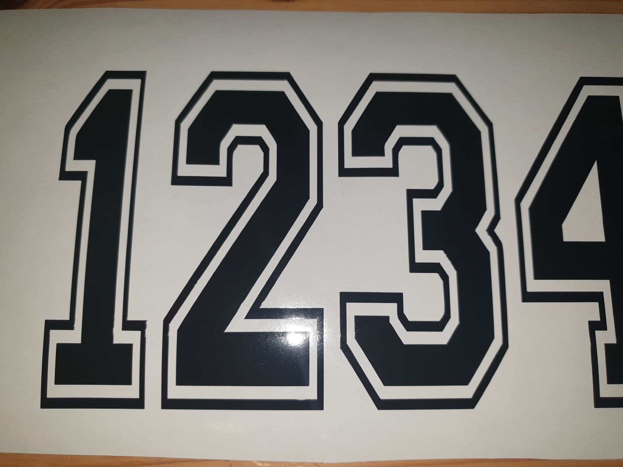 Race Number with Outline 9 inch