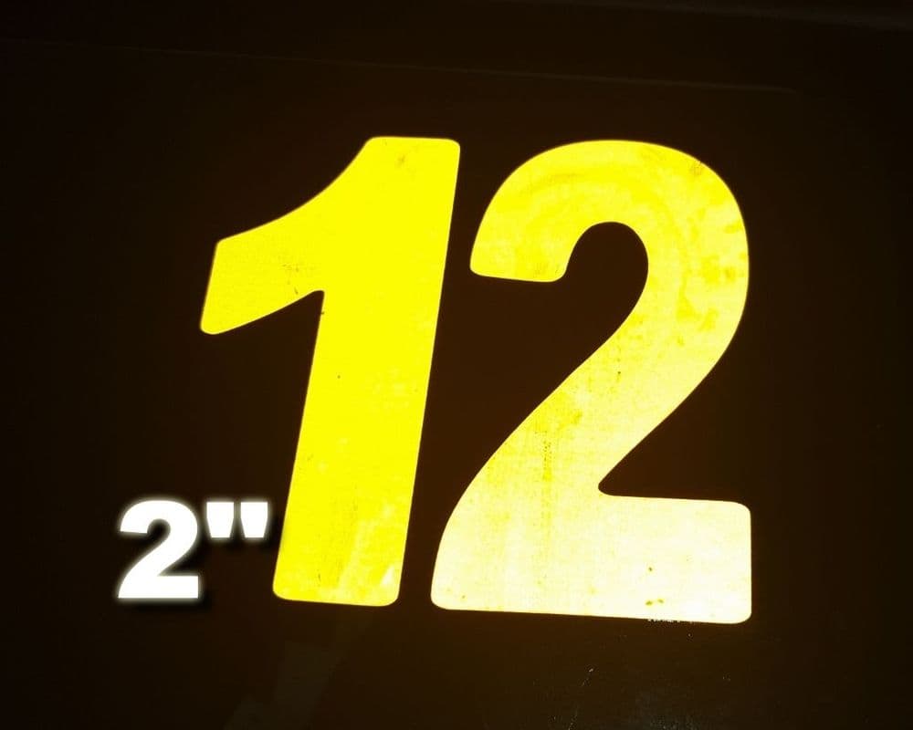 Reflective 2" Race Numbers 1 to 10