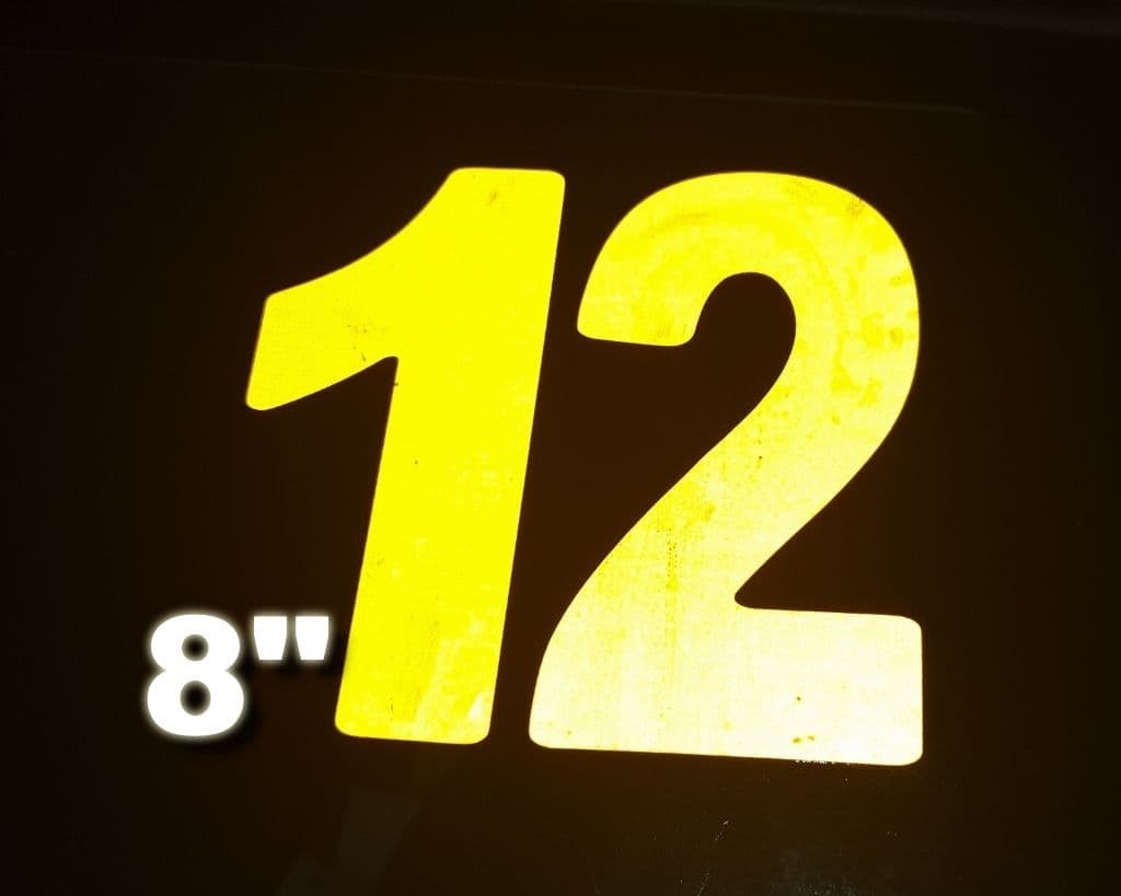 Reflective 8" Race Numbers 1 to 10