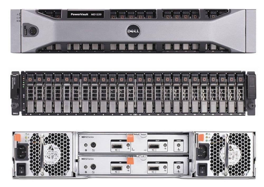 Dell PowerVault MD1220 Direct Attached Storage 24 X 480GB SSD SSD PERC ...