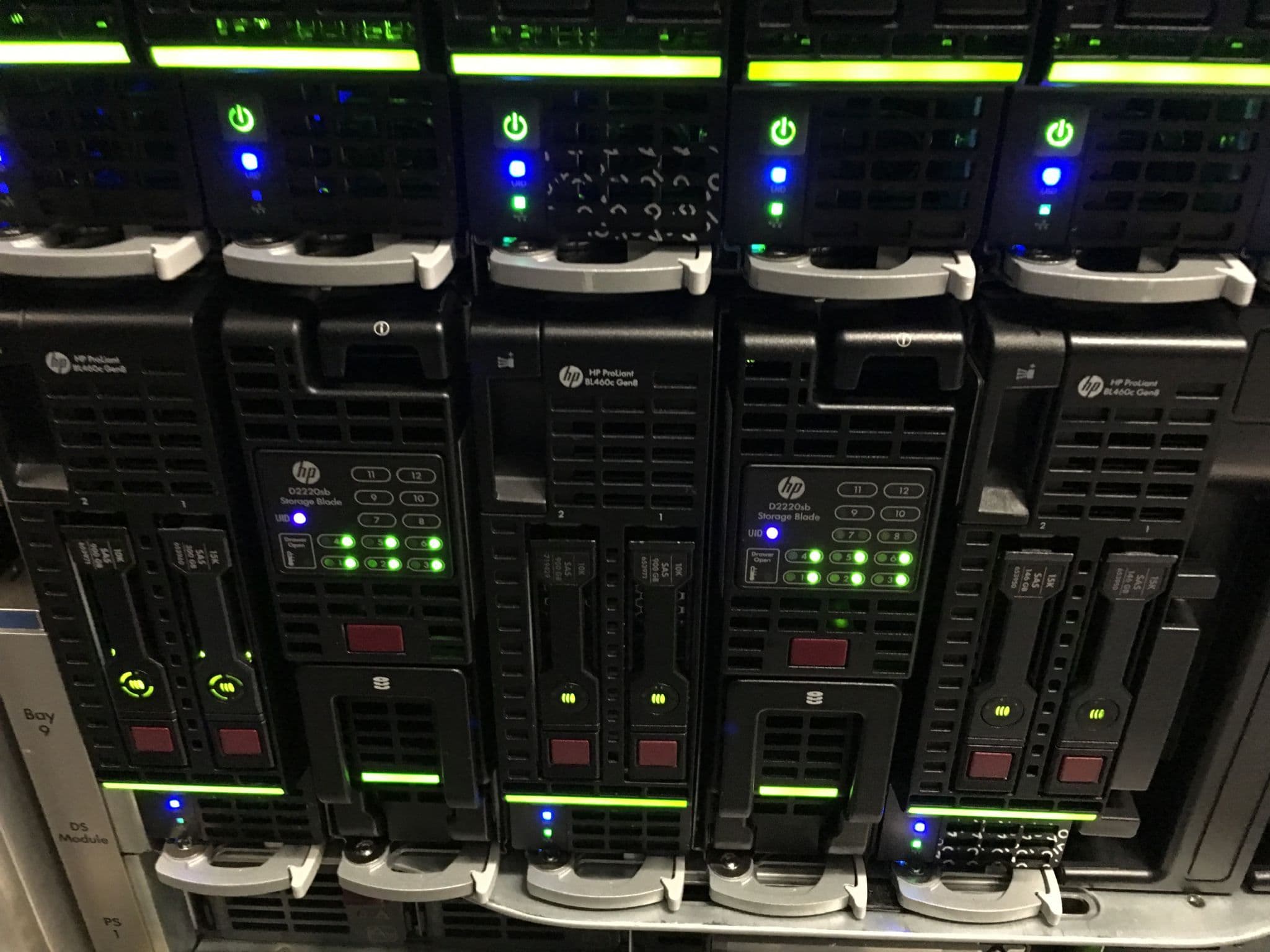 HPE C7000 Platinum BladeSystem 168CPU Cores/ 336T VMWARE vSAN Proxmox ...
