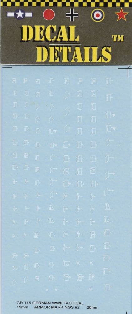 GR-115 - German WW2 15 / 20 mm Tactical Symbols Pz Gren Recon etc