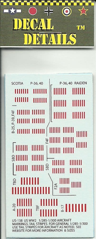 US WW2 Red/White Tail Stripes