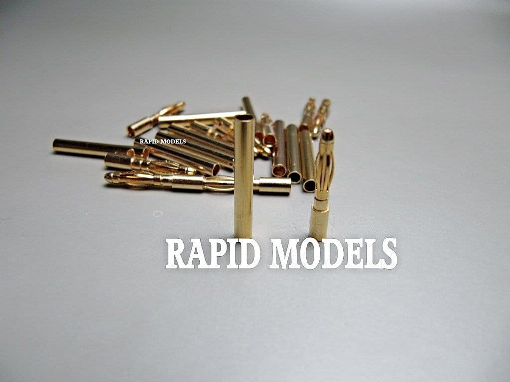 2mm Gold Connectors 10 pairs 20pc Long