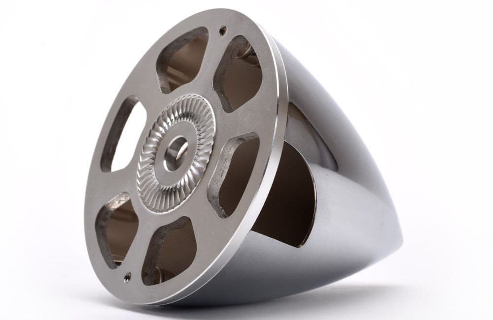 57mm Chrome Spinner with Aluminium Back plate Chrome E-IRVSPIN57CR