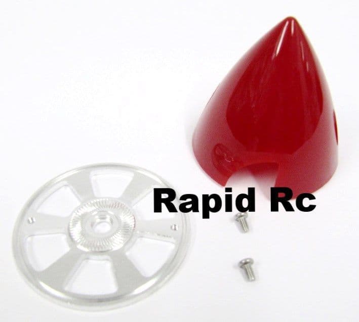 57mm Red Spinner with Aluminium Back plate