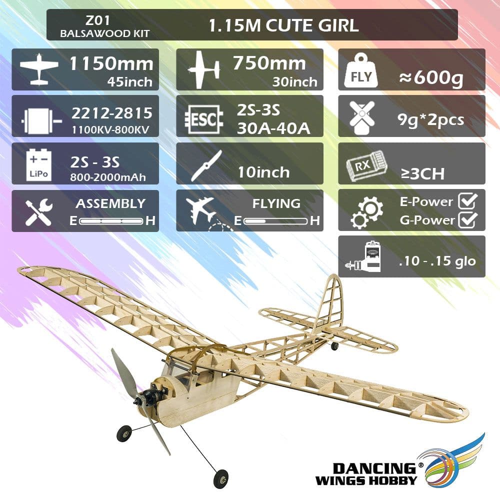 DW CUTE GIRL 1 15M BALSA KIT - DANCING WINGS