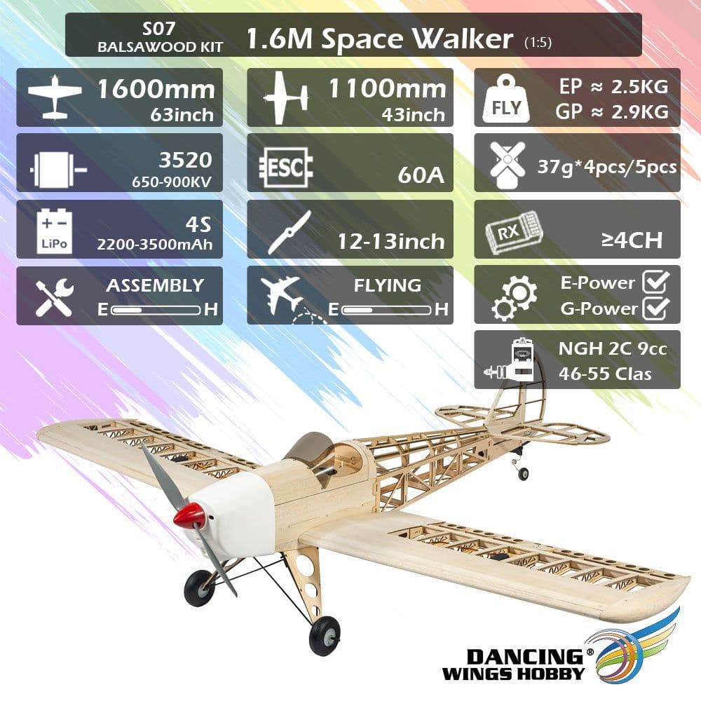 DW SPACEWALKER BALSA KIT 1 6M - DANCING WINGS