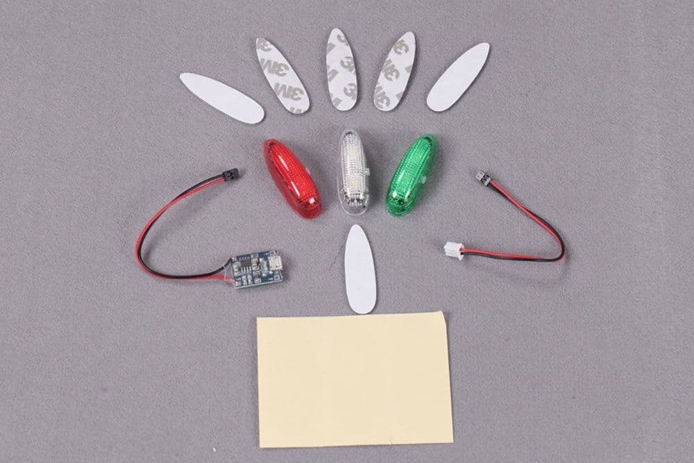 EASY LIGHT V2 Self Contained LED Flashing Light Set w/Battery Red/Green ...