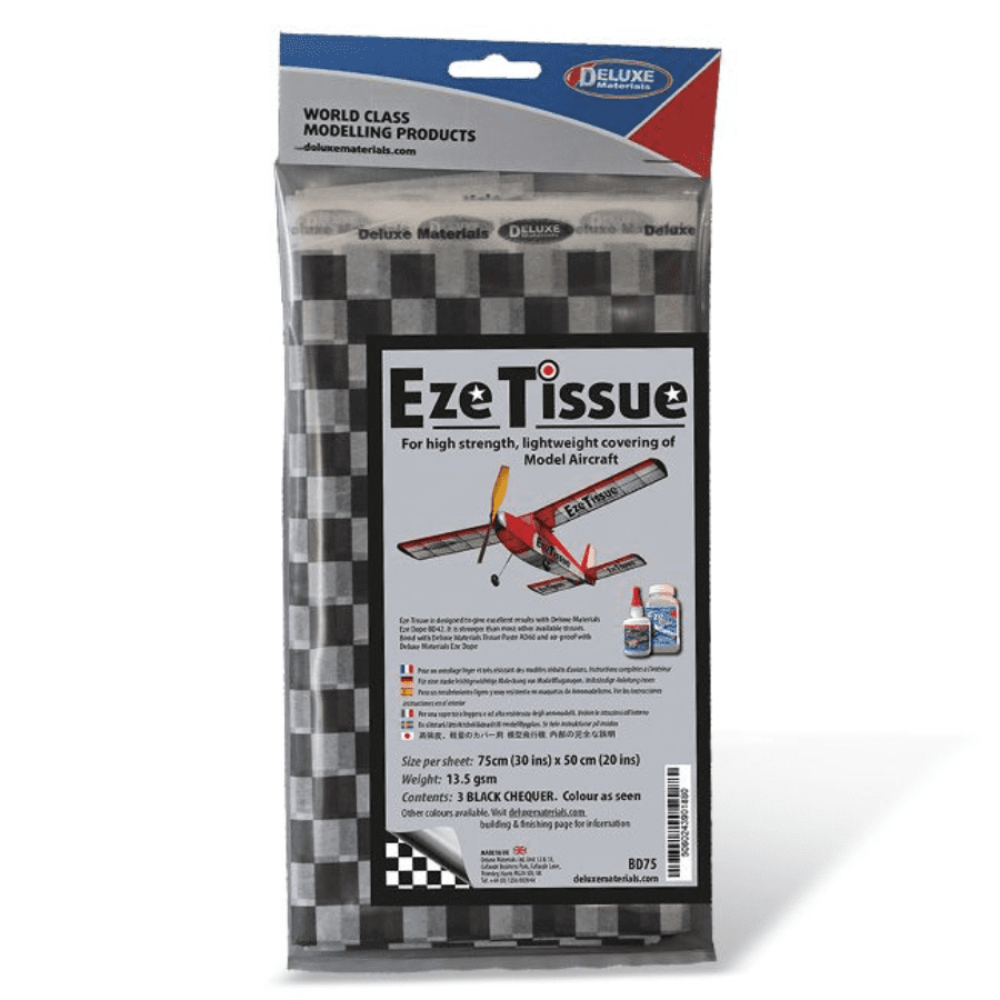 Eze Tissue Black Cheq 3 sheets per pack T-EZ75