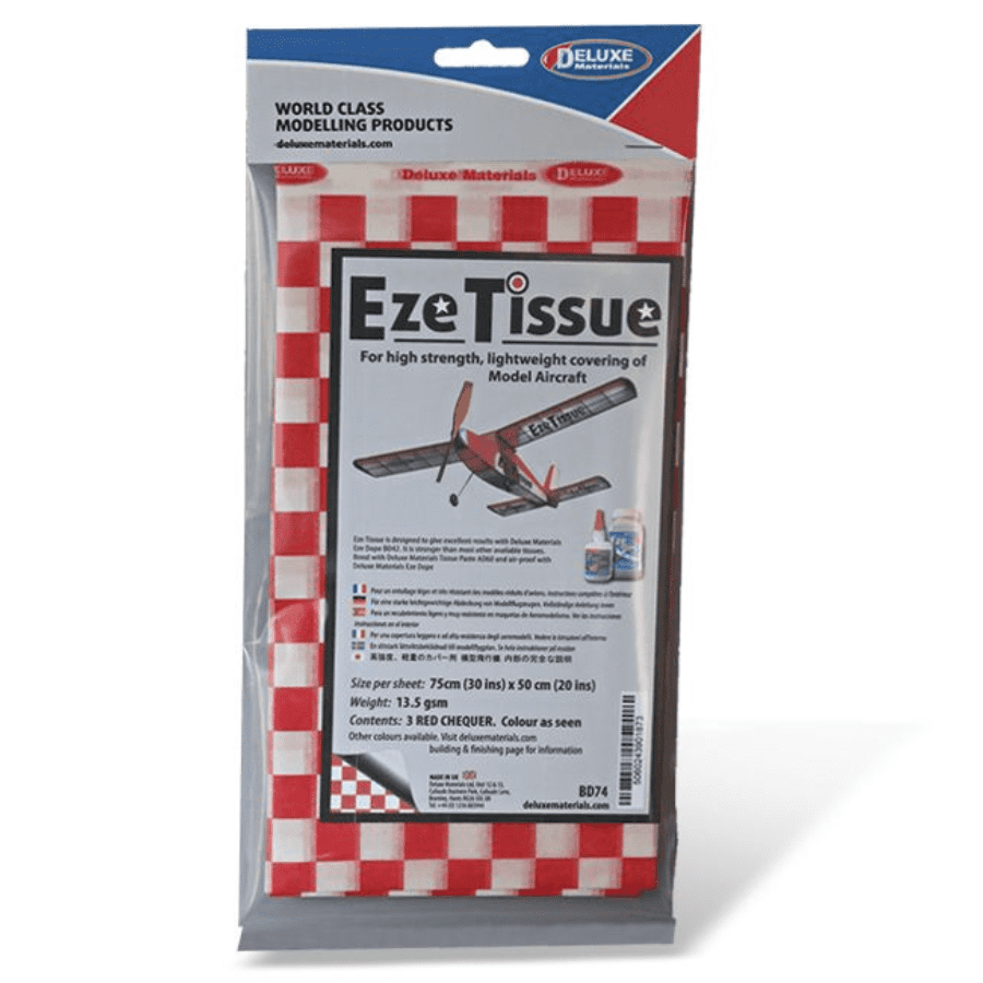 Eze Tissue Red Chequer 3 sheets per pack T-EZ74
