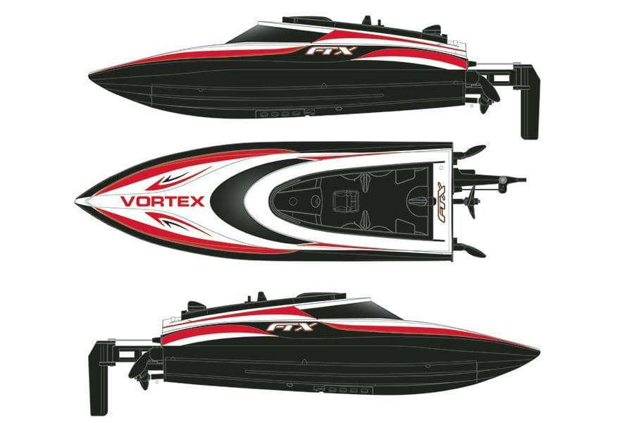 FTX Black Vortex High Speed R/C Race Boat FTX0701