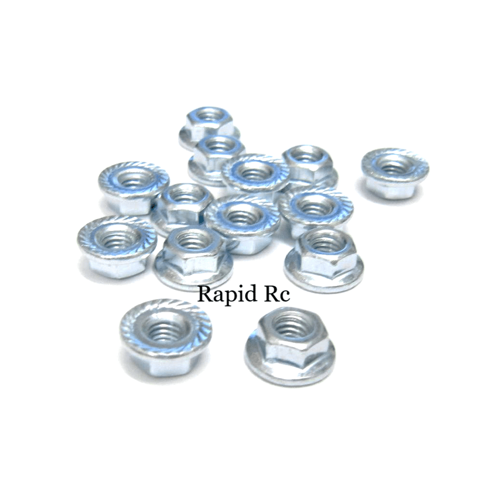 M4 Serrated Hex Nuts With Flange Bright Zinc plated