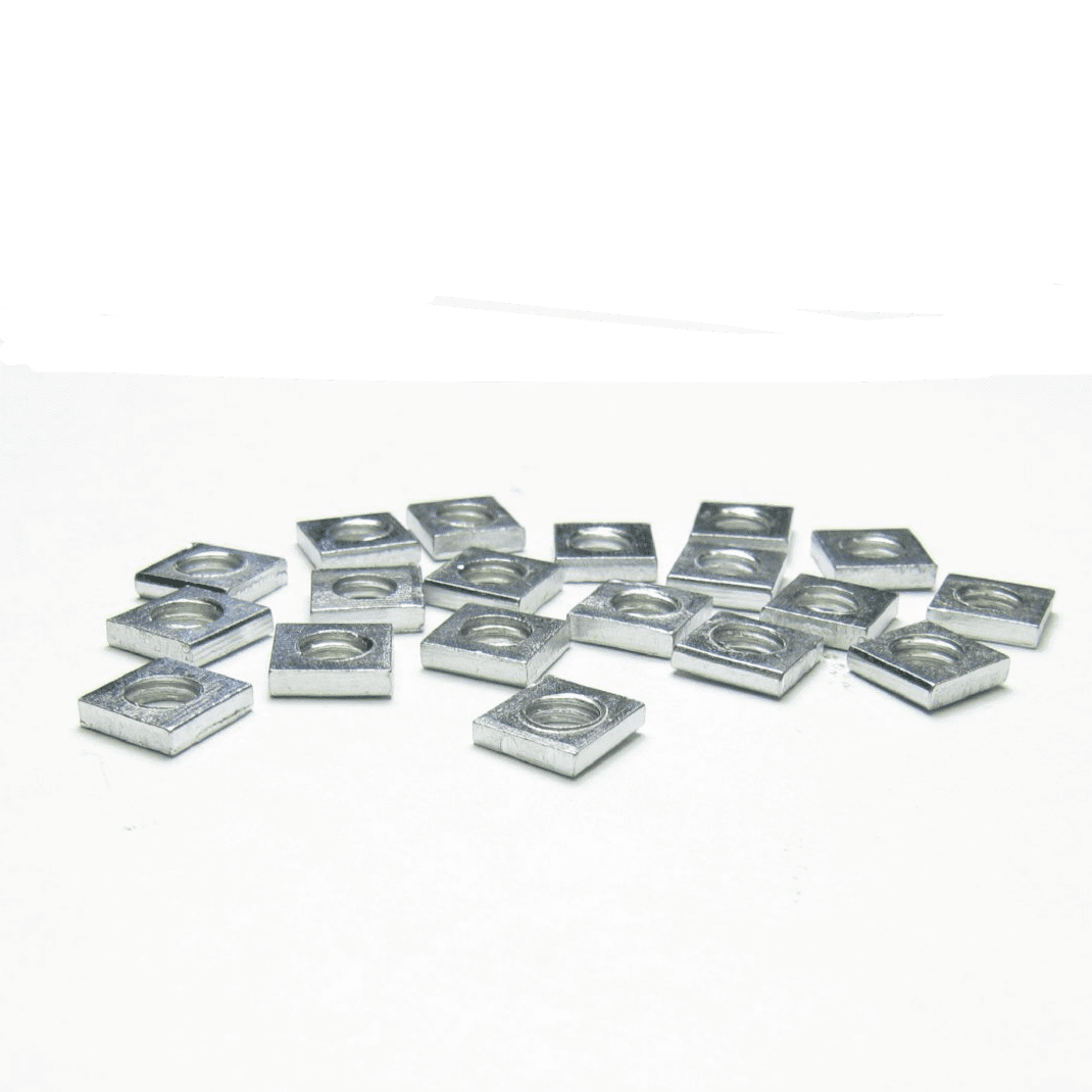 M6 Steel Square Nuts zinc plated 12x12mm