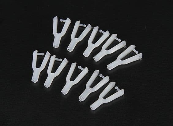 Nylon Clevis for 2mm rods white nylon 10pcs