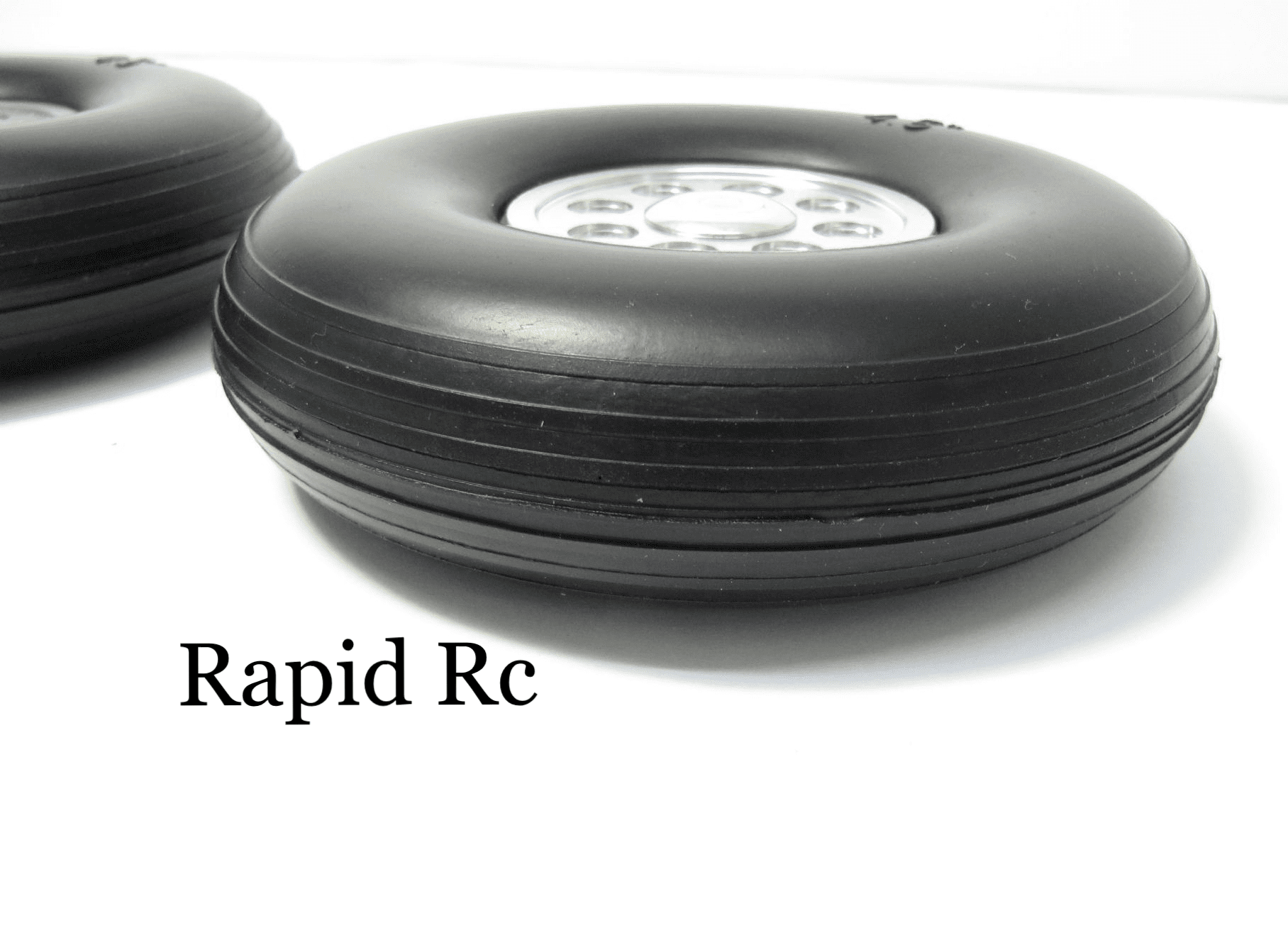 Scale Alloy Hub Rubber Wheel 4 0" / 100 mm 2pc Pepper pot Style