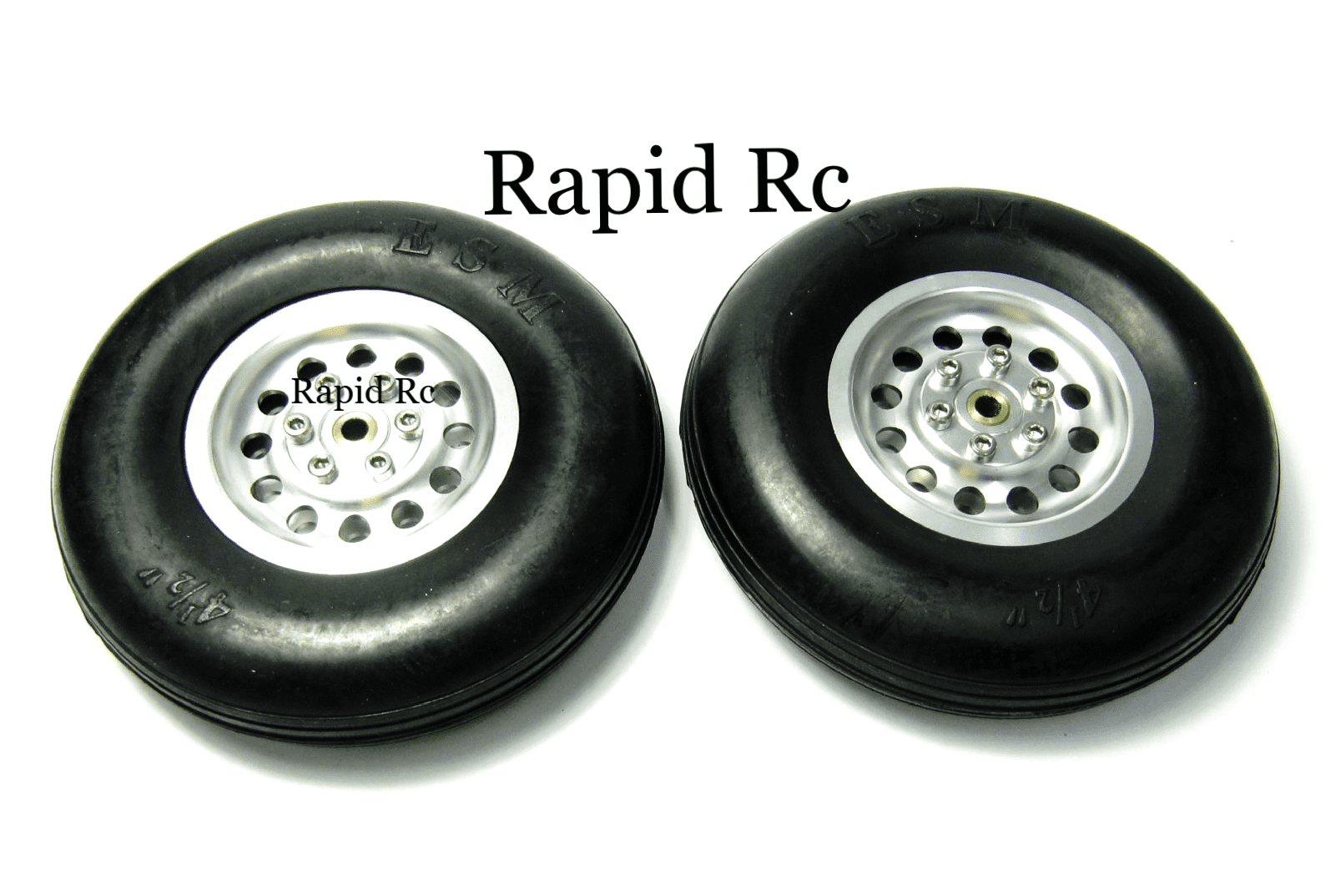 Scale ESM Alloy Hub Rubber Wheel 4" -/ 100 mm 2pc