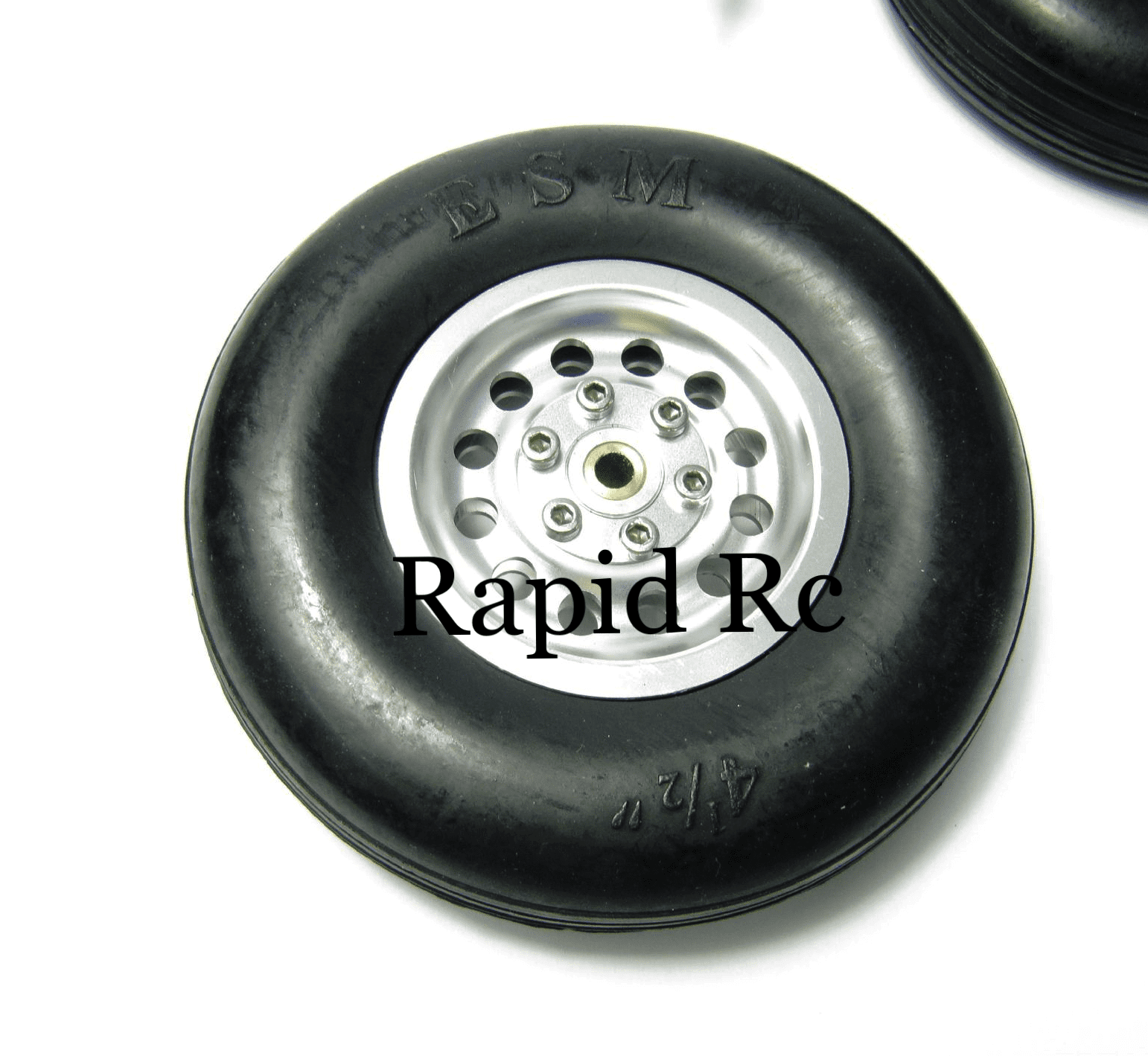 Scale ESM Alloy Hub Rubber Wheel 4" -/ 100 mm 2pc