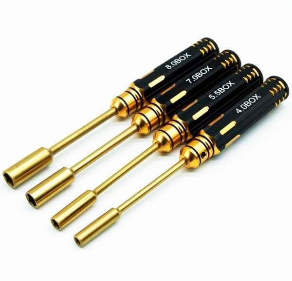 Titanium Plating Hex Socket Driver Set 4 0/5 5/7 0/8 0mm