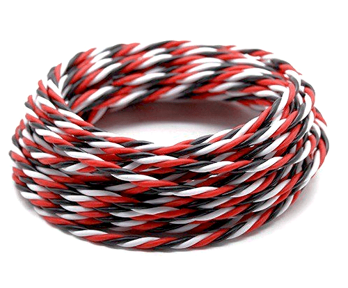 Twisted 22AWG Futaba Servo Wire Red/Black/White 5mtr