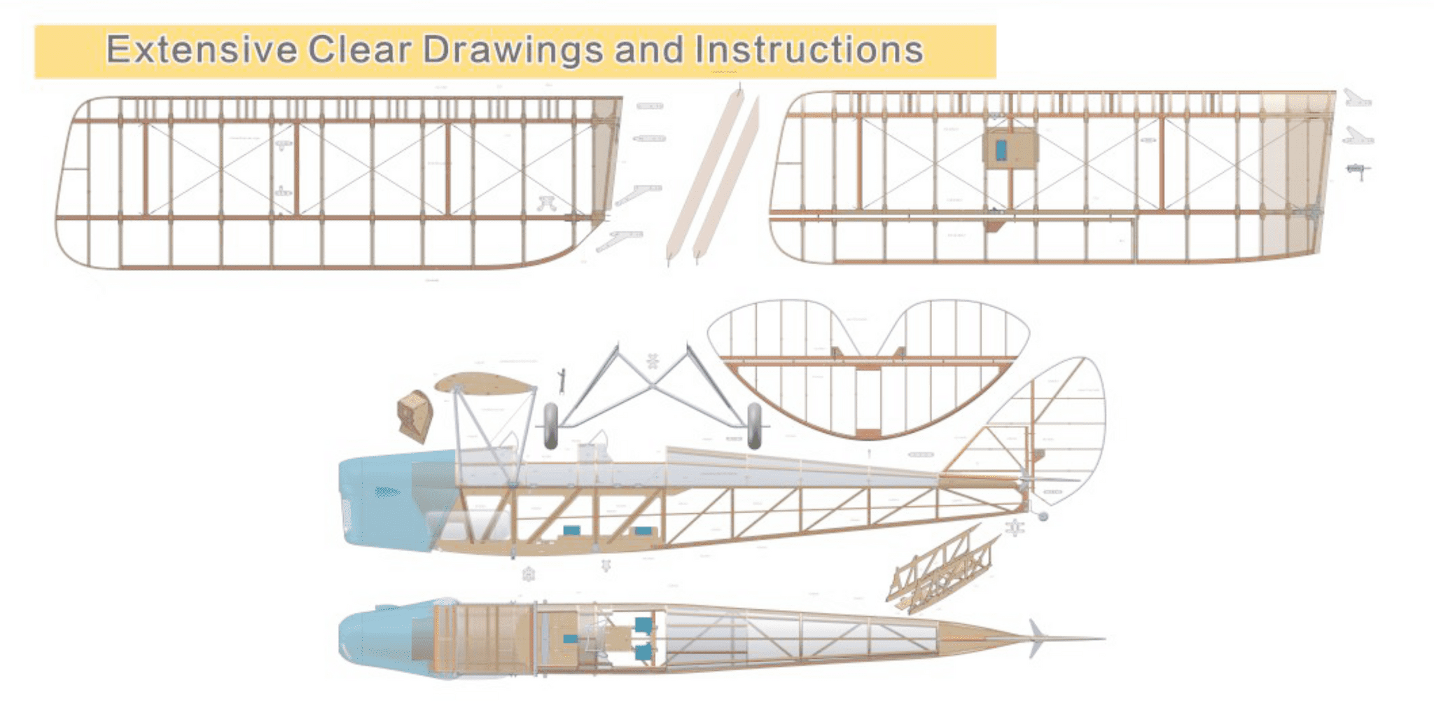 VALUEPLANES BALSA 1 3 8 DH82A TIGER MOTH KIT 2 36M WINGSPAN