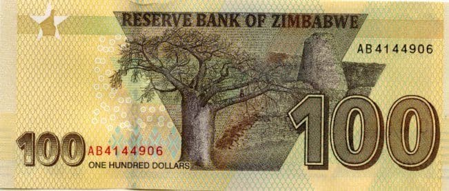 100006 ZIMBABWE P106 2020 100 RTGS Dollars banknote uncirculated