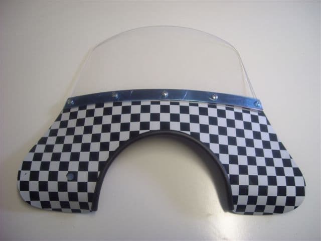 Vespa PX Black & White Chequered Flyscreen