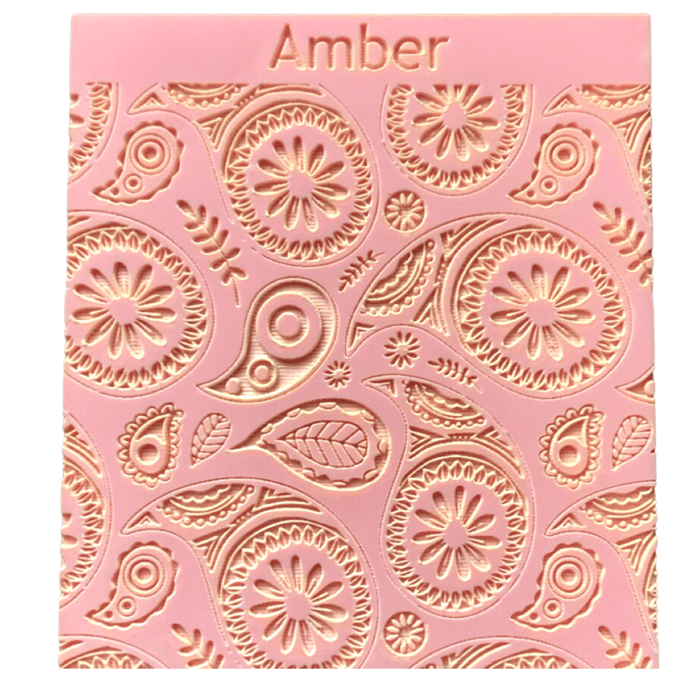 Amber Engraved square stamp