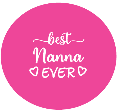 Best Nanna Ever with Bottom Hearts Engraved circle stamp