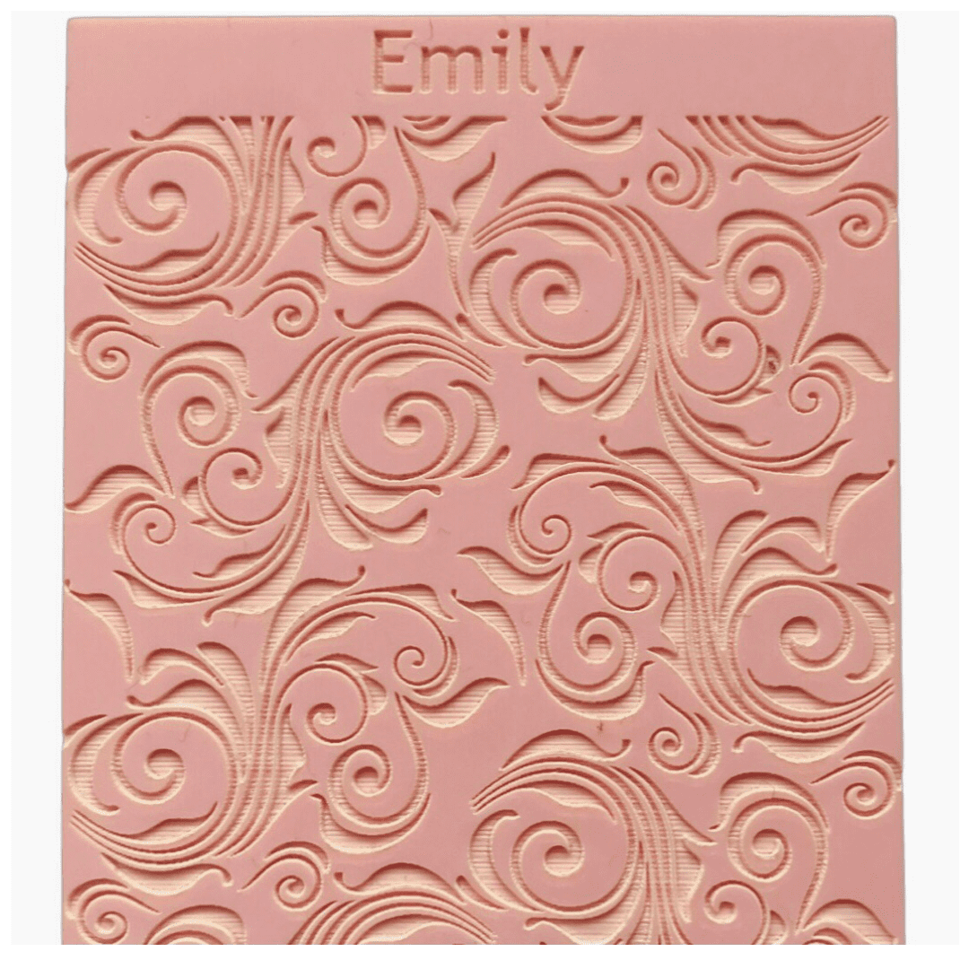 Emily Engraved square stamp