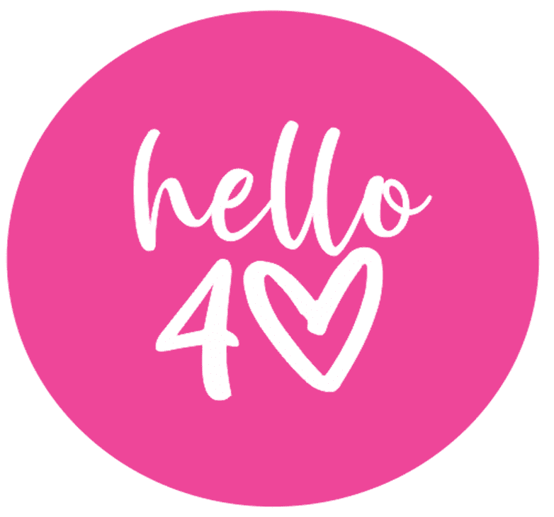 Hello 40 Heart Engraved circle stamp