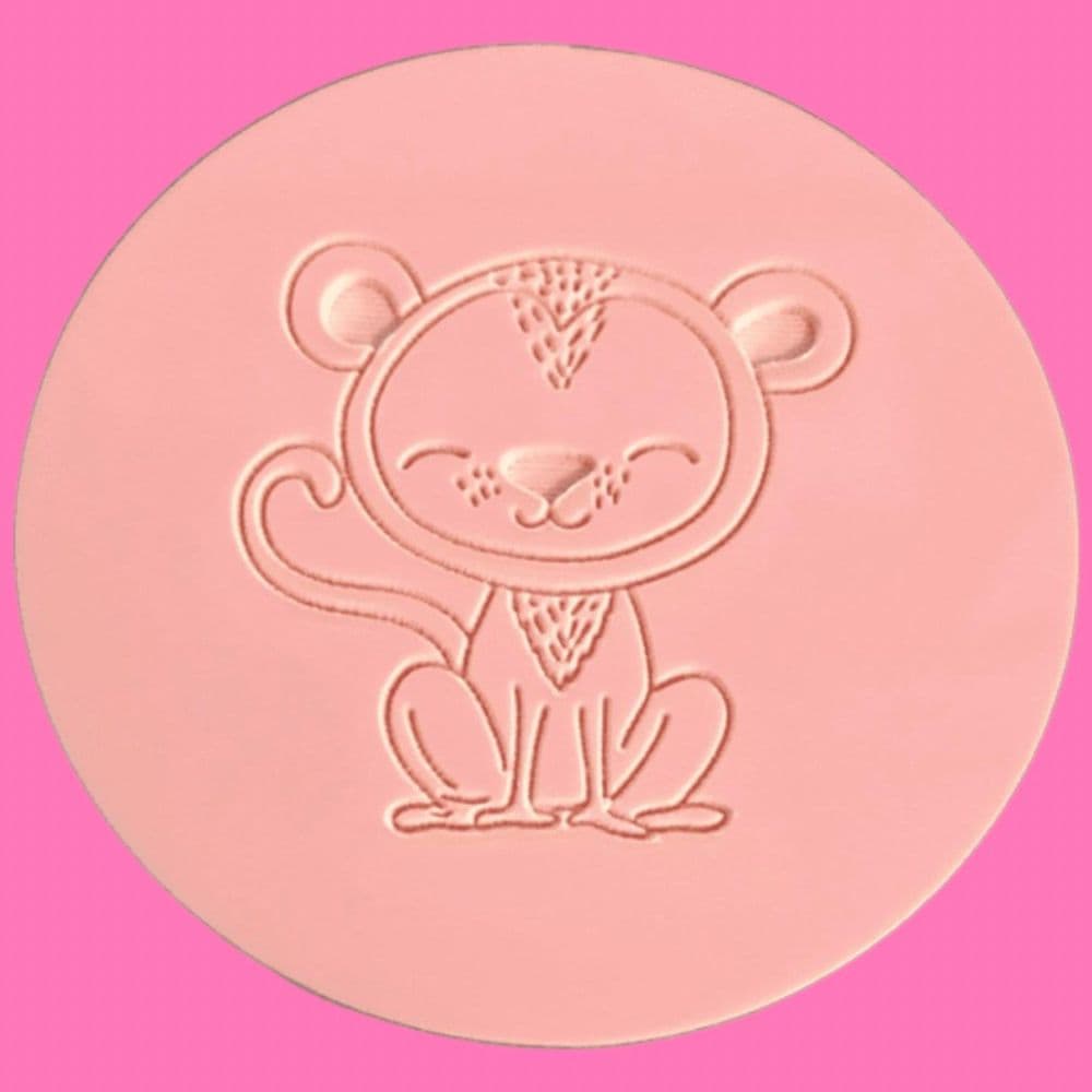 Monkey Full Body Engraved circle stamp