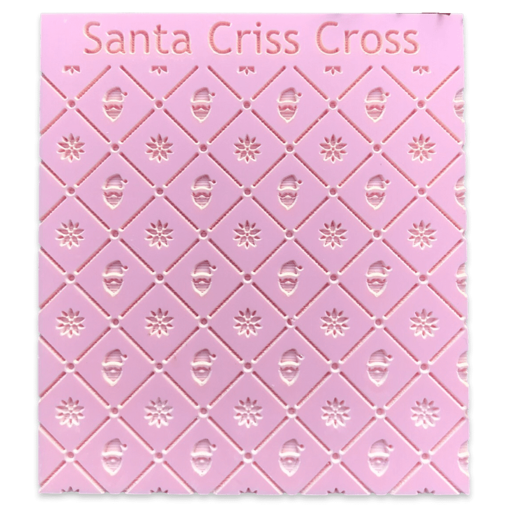 Santa Criss Cross Engraved square stamp