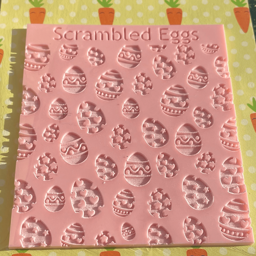 Scrambled Eggs Engraved square stamp