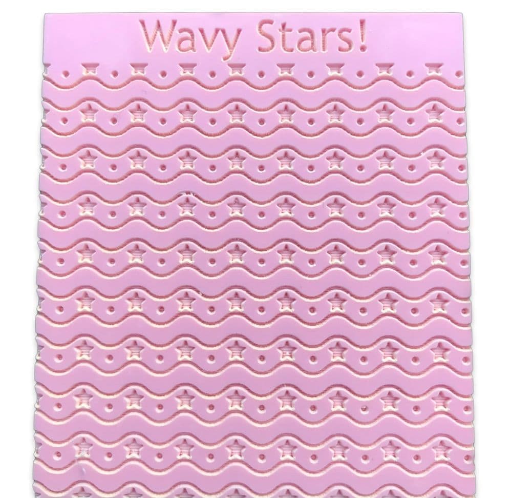 Wavy Stars Engraved square stamp