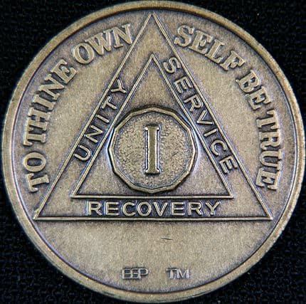 1 Year Bronze Sobriety Chip