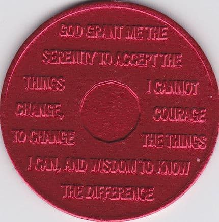 11 Month Sobriety chip Aluminium Red